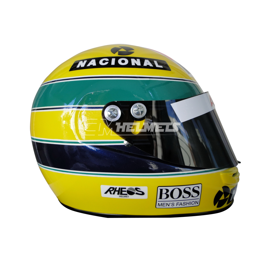AYRTON SENNA 1990 NEW RHEOS F1 REPLICA HELMET FULL SIZE - CM Helmets