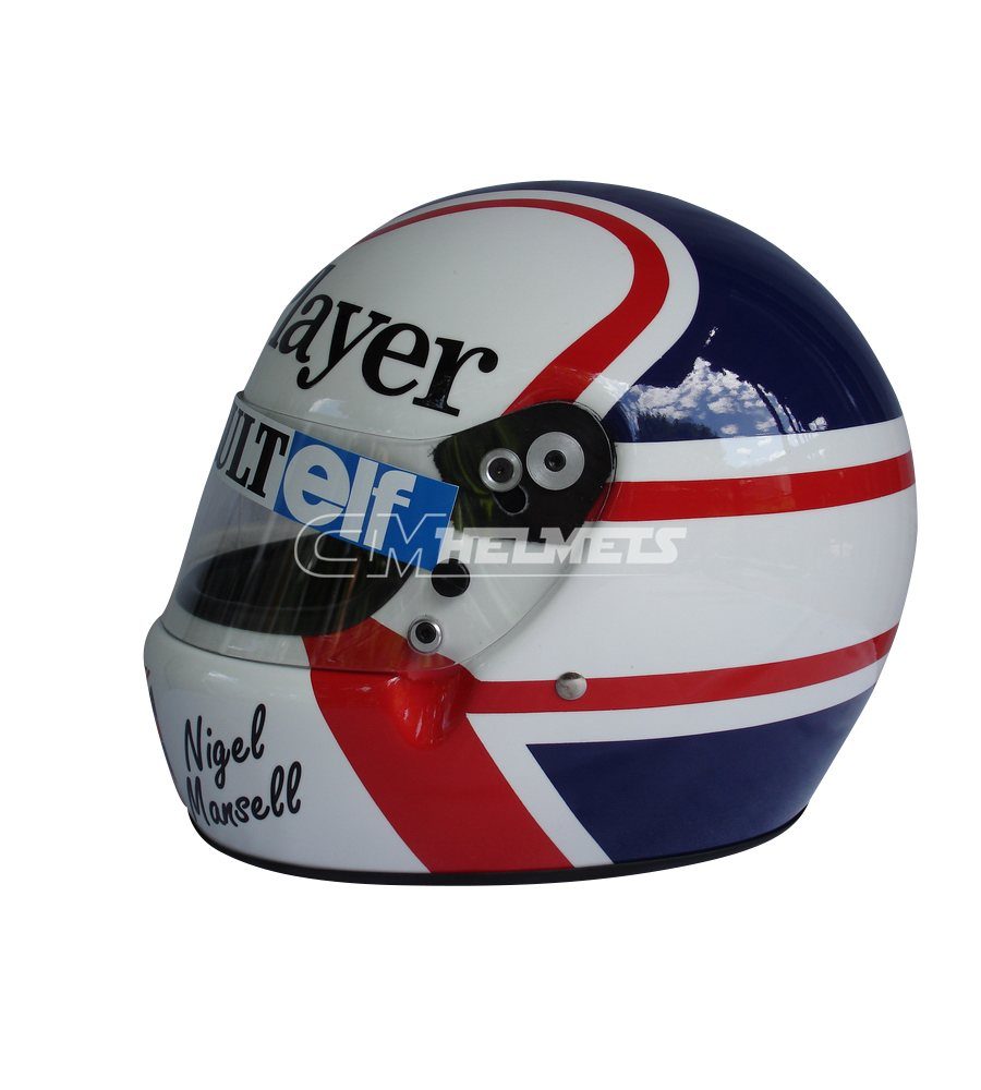 NIGEL MANSELL 1985 F1 REPLICA HELMET FULL SIZE - CM Helmets
